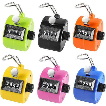 Surrme Pack of 6 Colors Handheld Tally Counter 4-Digit Number Count ...