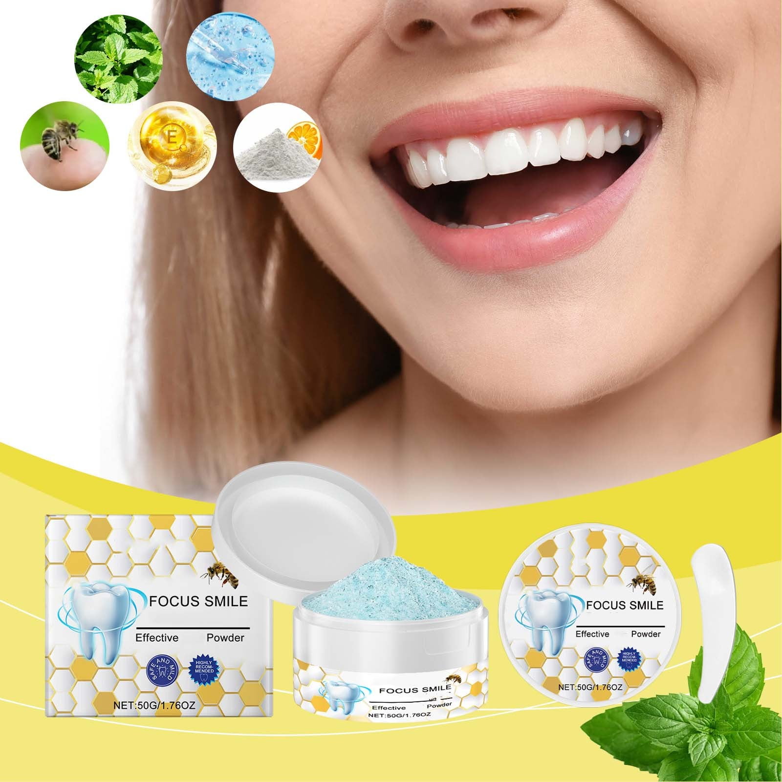 Puntoco Polvo blanqueador de dientes Higiene bucal Limpieza de dientes ...