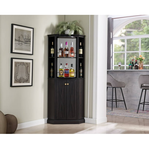 Gramercy Way Jill Zarin Home Corner Bar Cabinet Black - Walmart.com