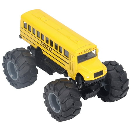 School Bus Pull Back Toy, 1:43 Scale Bus Car Model Alloy Large Wheels ...