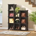 10-Cube Shoe Rack Organizer – Stackable Plastic Shoe Cabinet for Closet ...