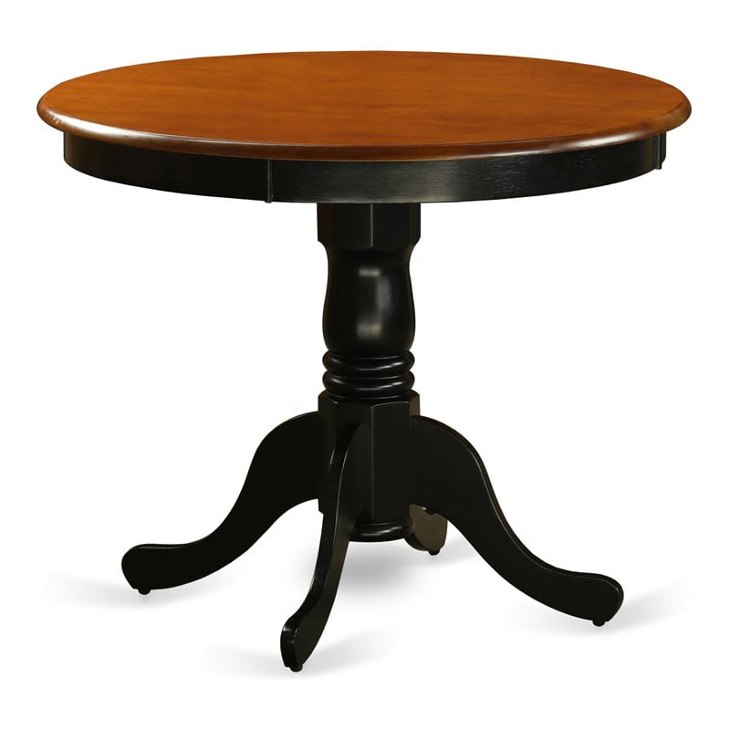 Pemberly Row 36" Round Wood Dining Table in Black/Cherry - Walmart.com