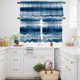 Blue Abstract Wave Kitchen Curtains Valance and Tier Set Watercolor ...