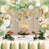 Upgraded Sage Green Birthday Party Decorations for Girls Women with ...