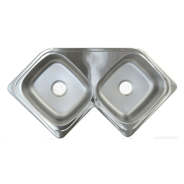 Tarja Doble Empotrar en Esquina EB Técnica CE110 Acero Inox Satinado ...