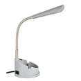 Mainstays LED Desk Organizer Lamp with AC Outlet, Gray, Plastic Finish ...