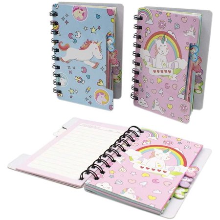 Mini Spiral Notebook for Kids Girls Pocket Journal Memo Ruled Paper, 3 ...