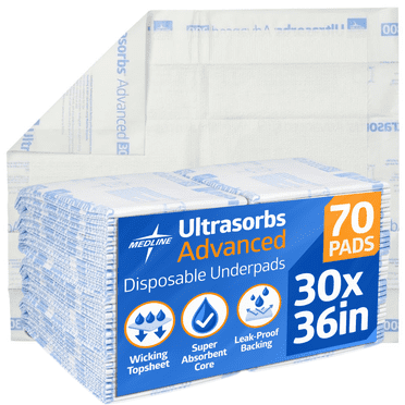 Medline Extrasorbs Extra Strong Disposable Drypads, Super Absorbent Dry ...