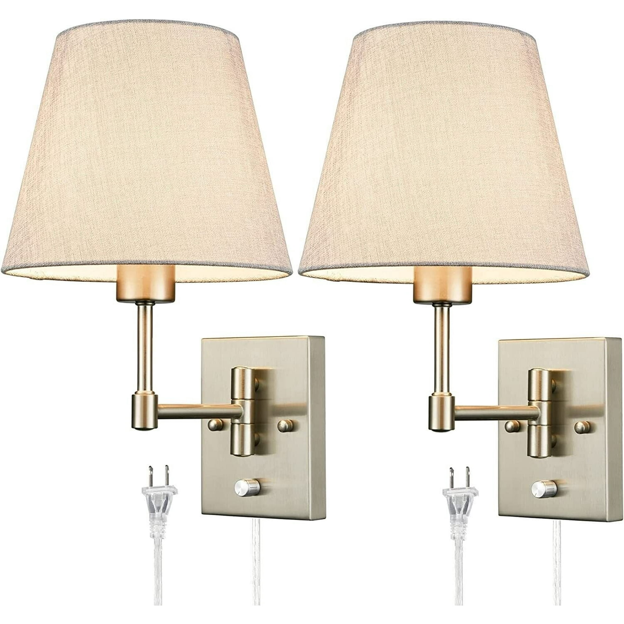 Click here for Claxy Brushed Nickel Swing Arm Wall Sconces With P... prices