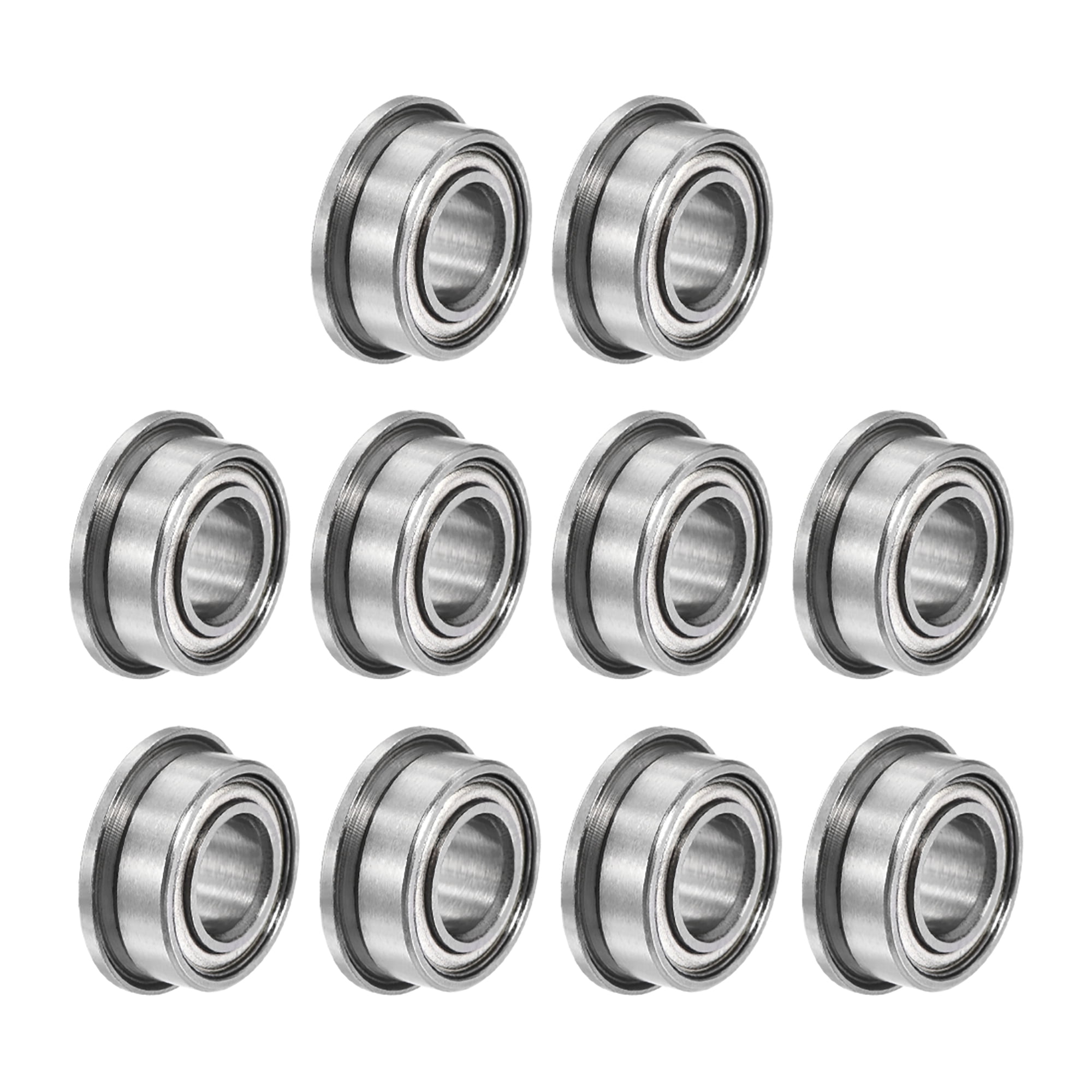 MF105ZZ Flange Ball Bearing 5x10x4mm Double Metal Shielded (GCr15) Chrome Steel Bearings 10 pcs ...