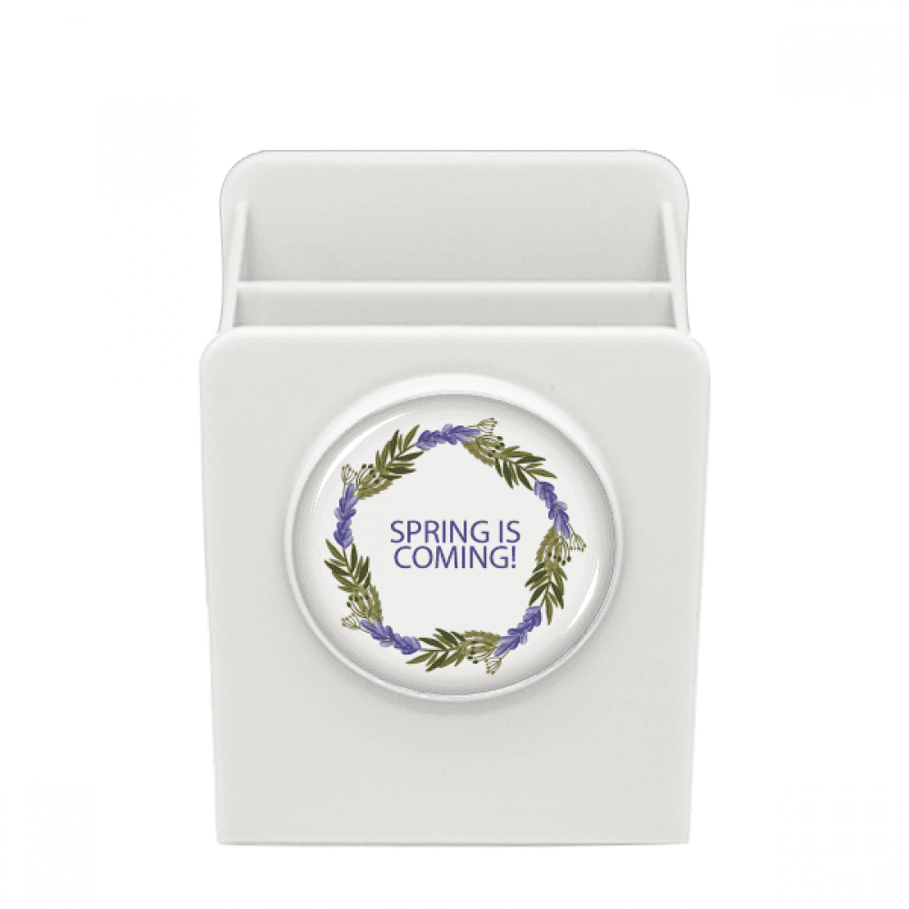 Round Garland Blue Flower Desk Pencil Holder Cup Pen Organizer ...