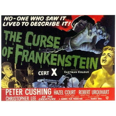 The Curse Of Frankenstein Hammer Horror Classic Poster Art 1957 Movie ...