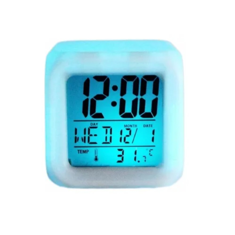 Reloj digital LED Alarm Clock Cube con temperatura | Walmart en línea