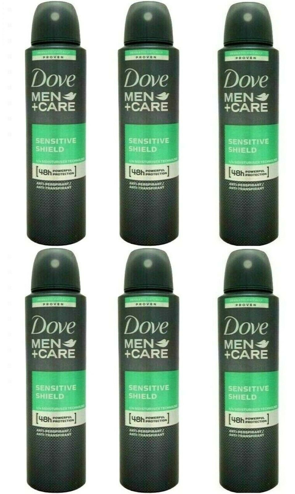 6 Dove MEN + Care Sensitive Shield Antiperspirant Deodorant Body Spray ...