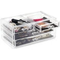 Sensch Clear Acrylic Cosmetic Makeup Organizer, 4 Drawer Storage Box ...