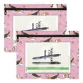 ALAZA Dog Cute Floral Pattern Pencil Pouch 3 Ring Binder with Clear ...