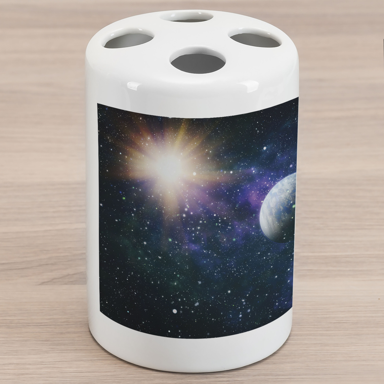 Universe Ceramic Toothbrush Holder, Illustration of Celestial Bodies ...