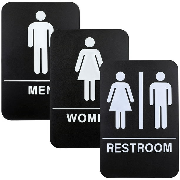 Excello Global Products Plastic Restroom Sign: Easy to Mount with ...