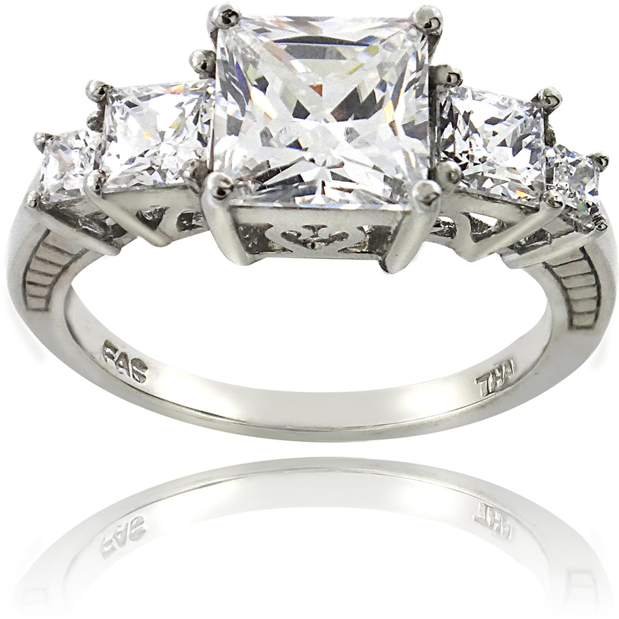 Sterling Silver Engagement Ring Made - Walmart.com