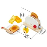 Hape Pop-Up Toaster Set, Kid's Wooden Toy Kitchen Accessory Playset, 7 ...