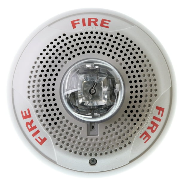 System Sensor Spscw Round Ceiling Mount Speaker Strobe 24 Vdc White