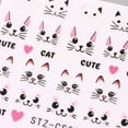 2pcs Cute Cat Theme Nail Art Stickers - Simple Black Line Cat Pattern ...