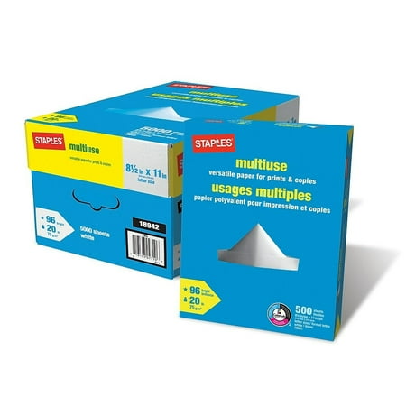 Multiuse Paper - 20 lb. - 8.5" x 11" - White - 5000 Sheets | Walmart Canada