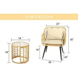 Bifanuo 3-Piece Wicker Bistro Set, Rattan Furniture with Coffee Table ...