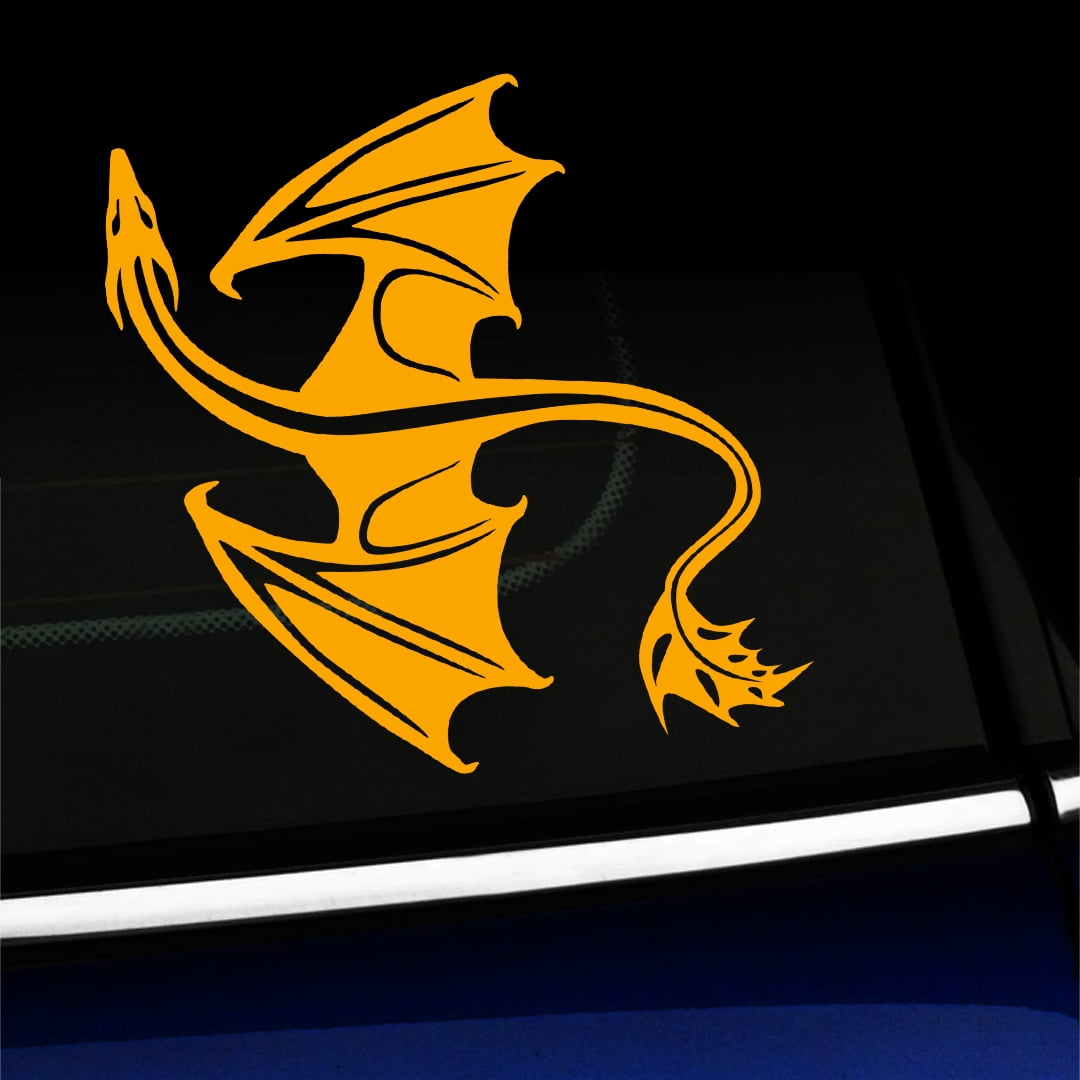 Dragon - Vinyl Decal - Choose Color - [GOLDEN YELLOW] - Walmart.com