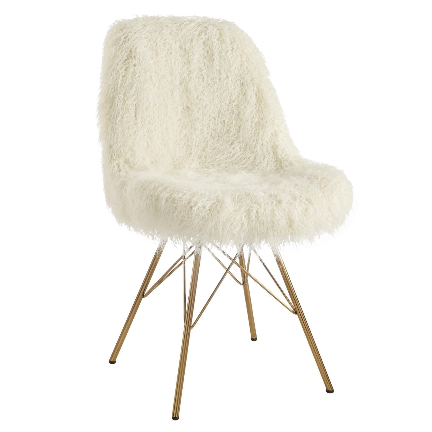 Click here for Linon Niles Faux Fur Chair With Gold Metal Base prices