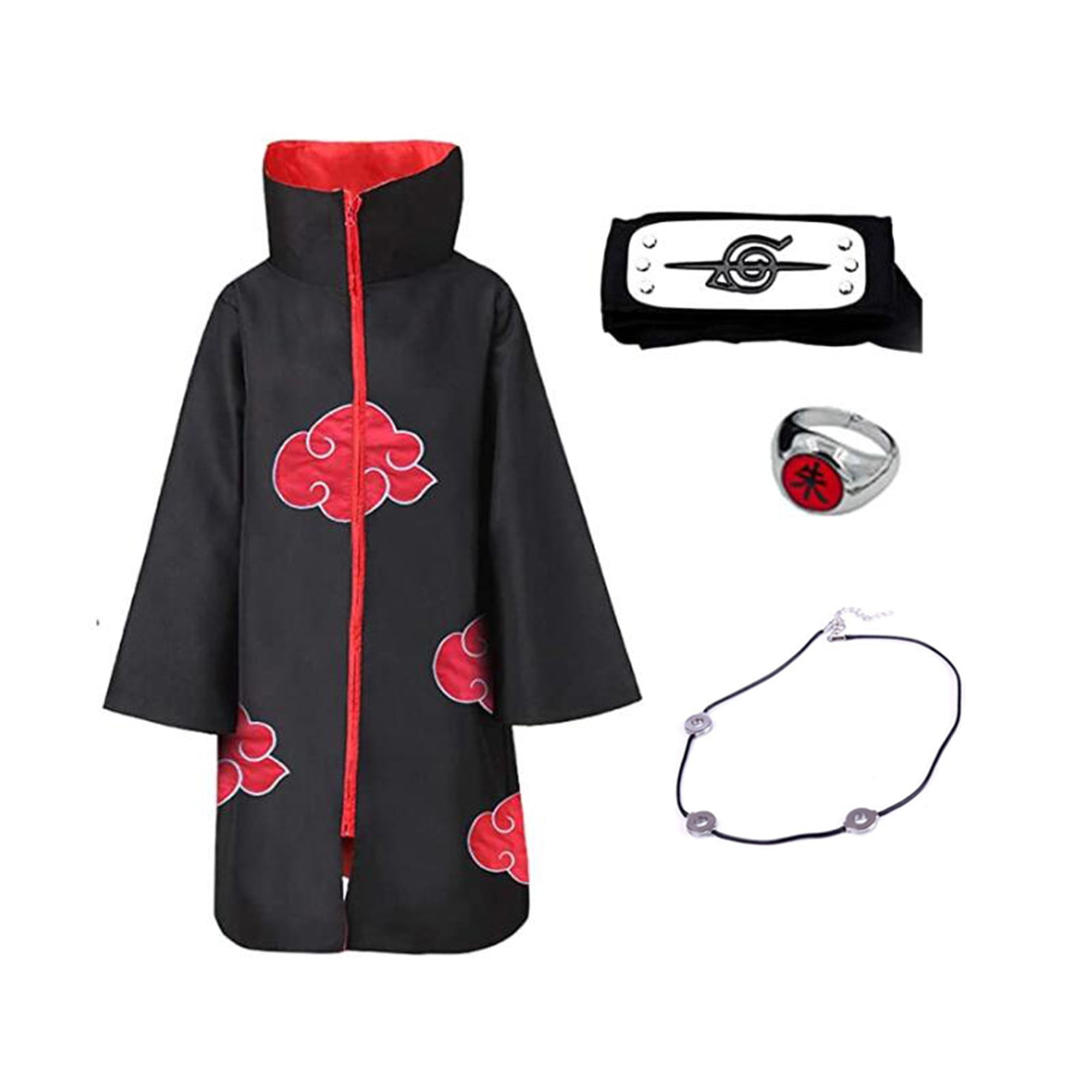 Buy 4PCS Akatsuki Cloak Cape Itachi Robe Cosplay Anime Costume Online ...