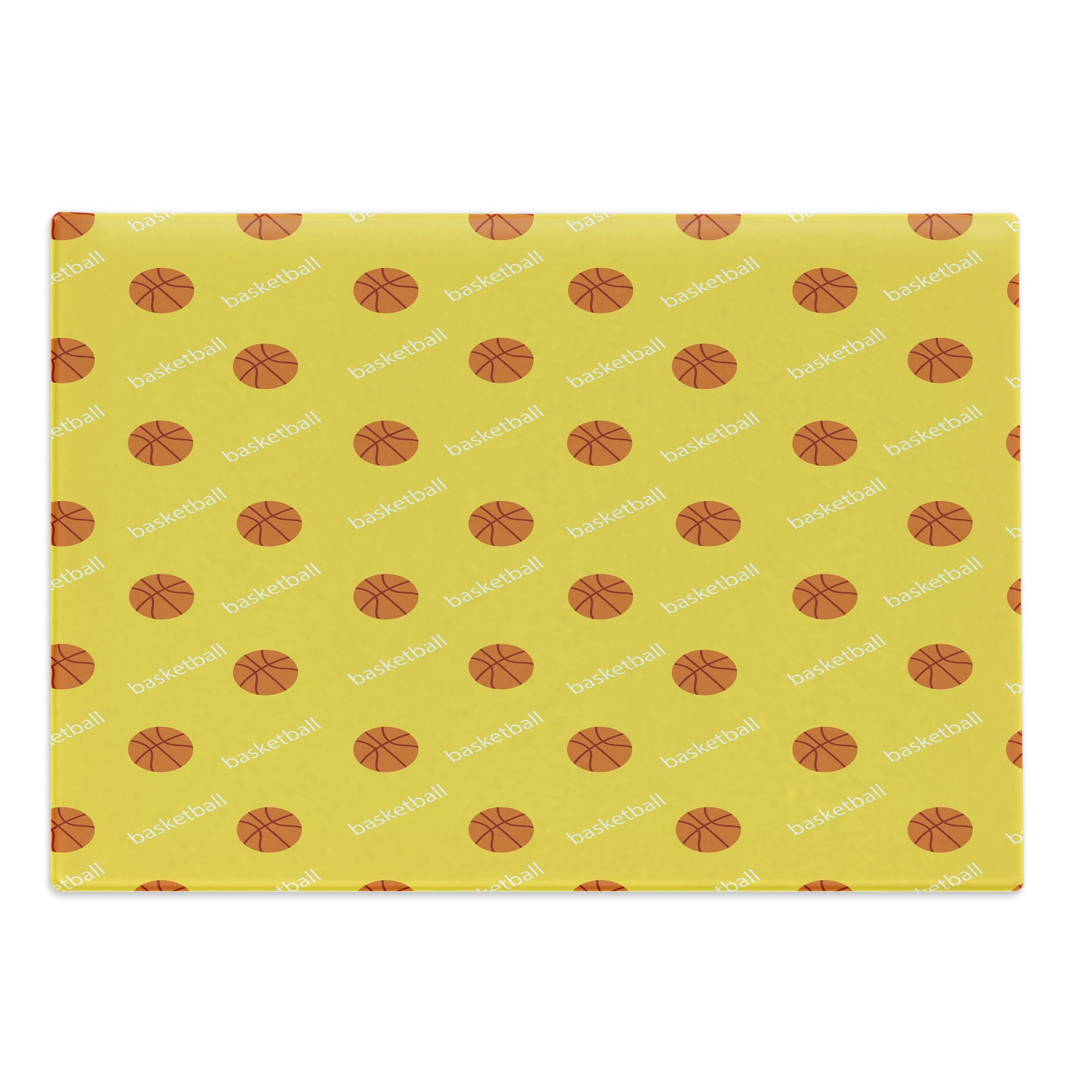 Basketball Cutting Board, Athletics League Theme Balls on Yellow ...