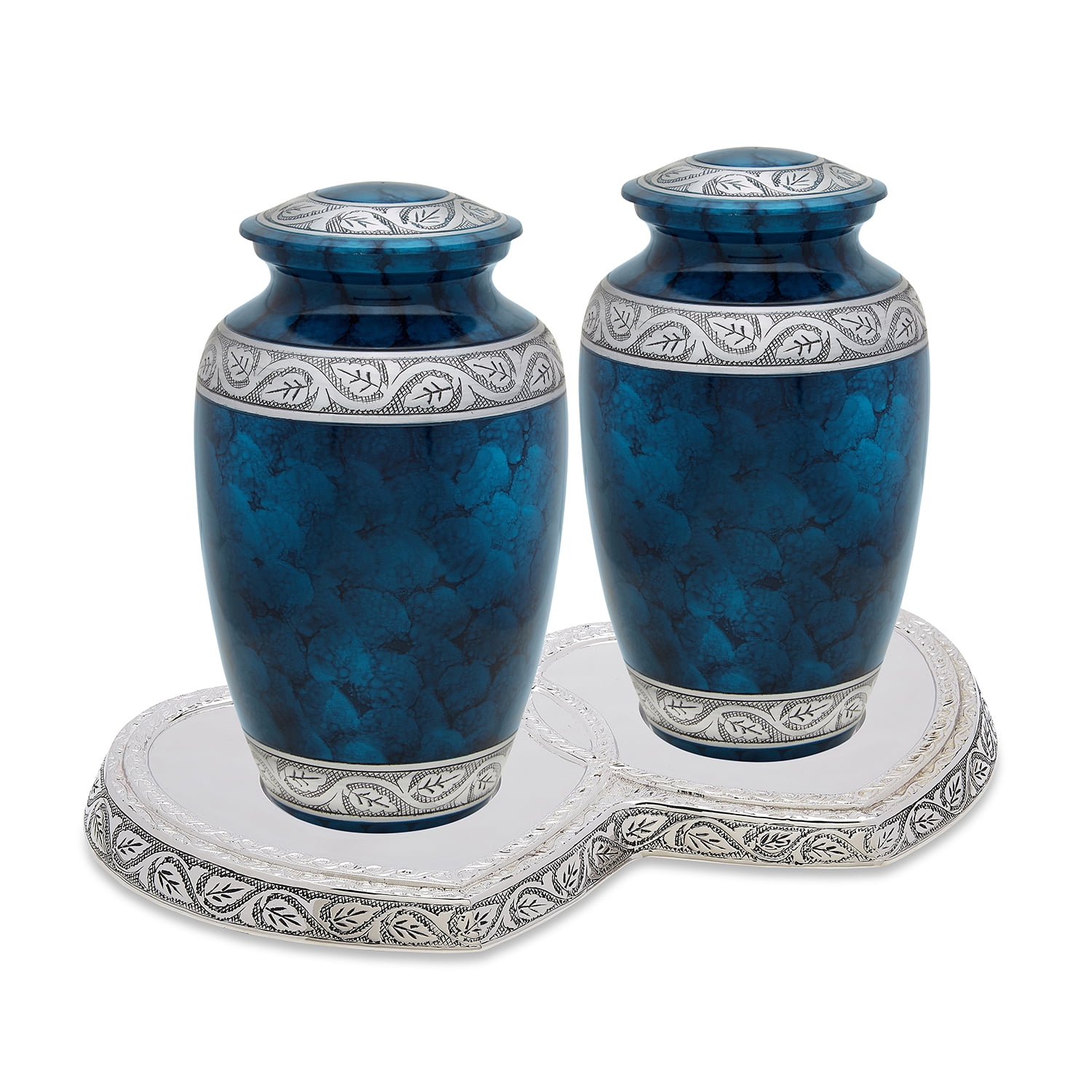 Urnsdirect2u Middleton Blue Companion Urn Set, 440 cubic inches ...