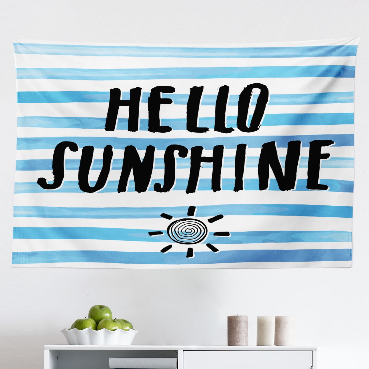 Hello Sunshine Tapestry, Colorful Composition with Hello Sunshine Words ...