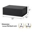 Black Extra Large Gift Box with Lid 19 x 16 x 6 Inches Includes Ribbon ...