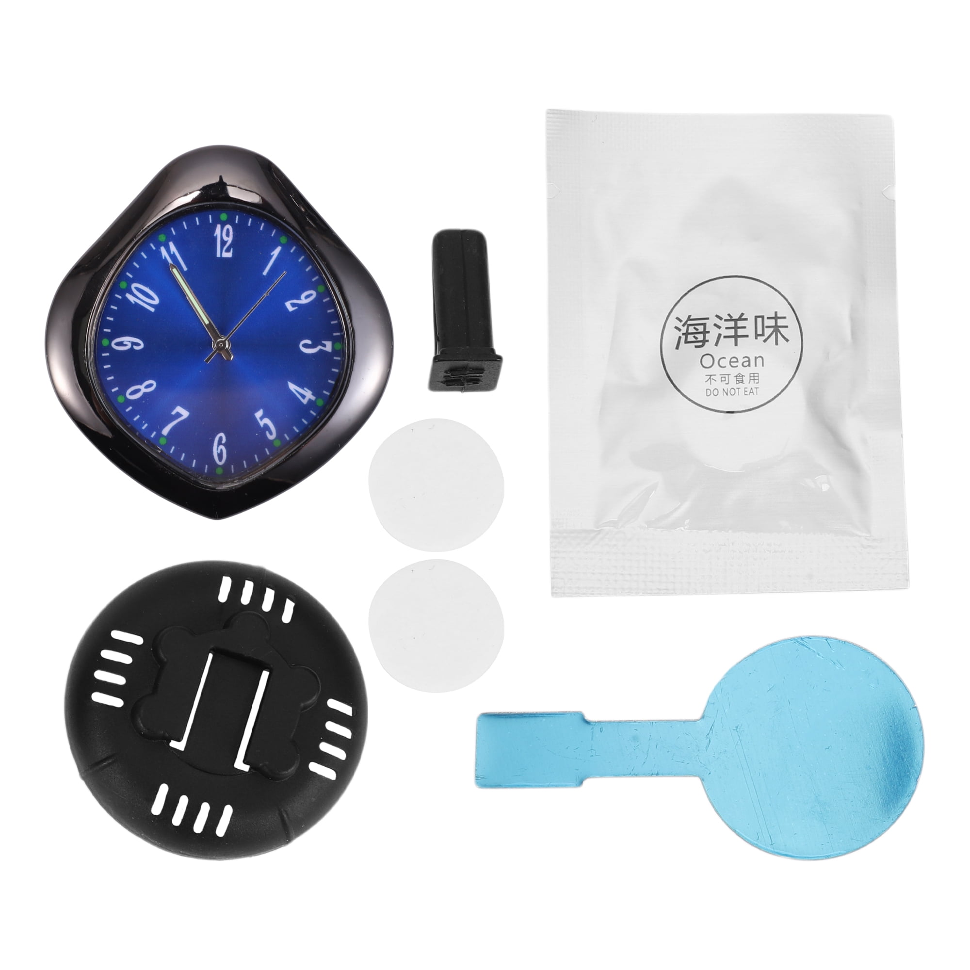 Click here for Unique Bargains Car Clock Black Plating blue Digit... prices