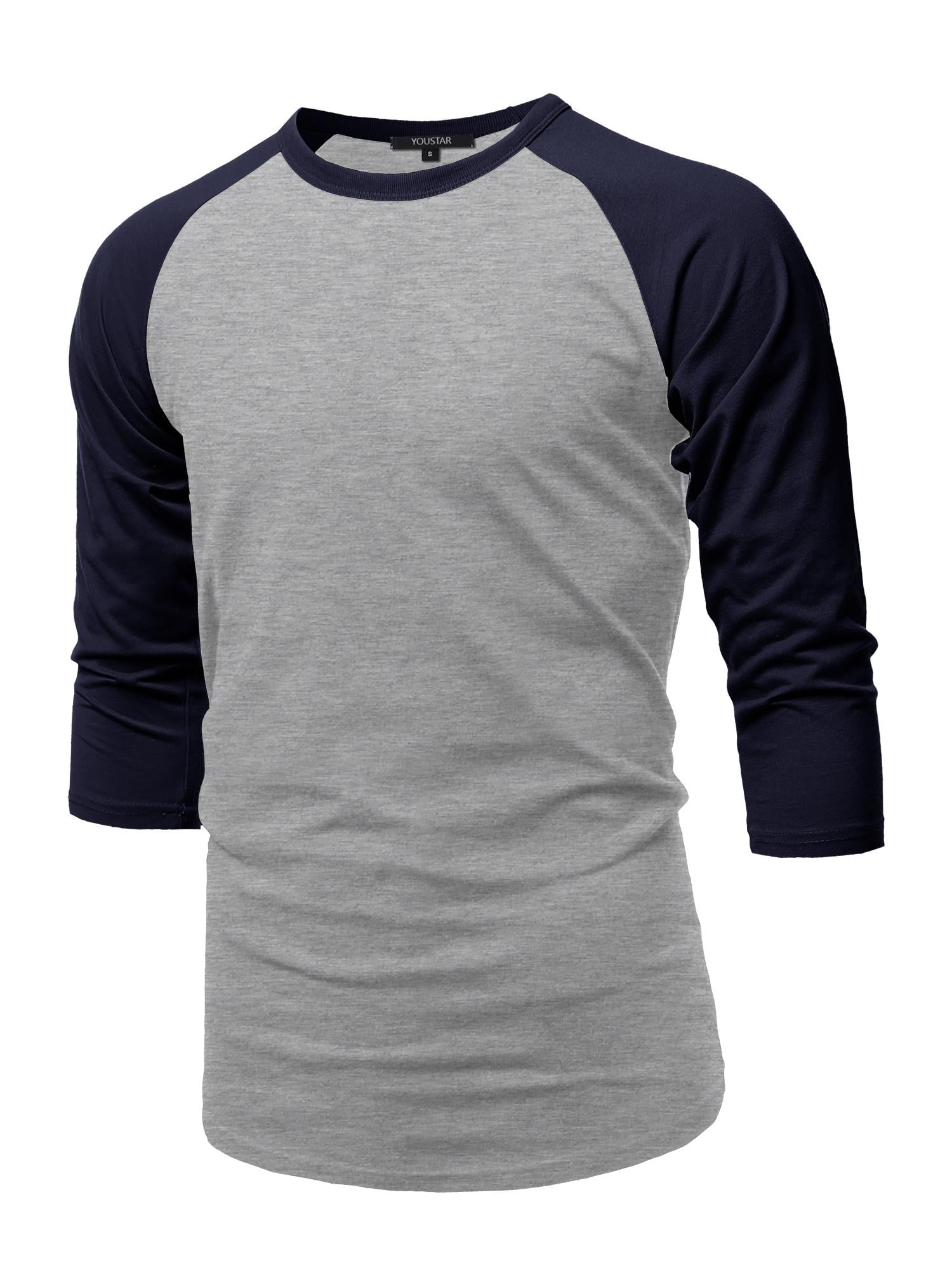FashionOutfit Men's Casual 3/4 Raglan Sleeve Baseball Top - Walmart.com