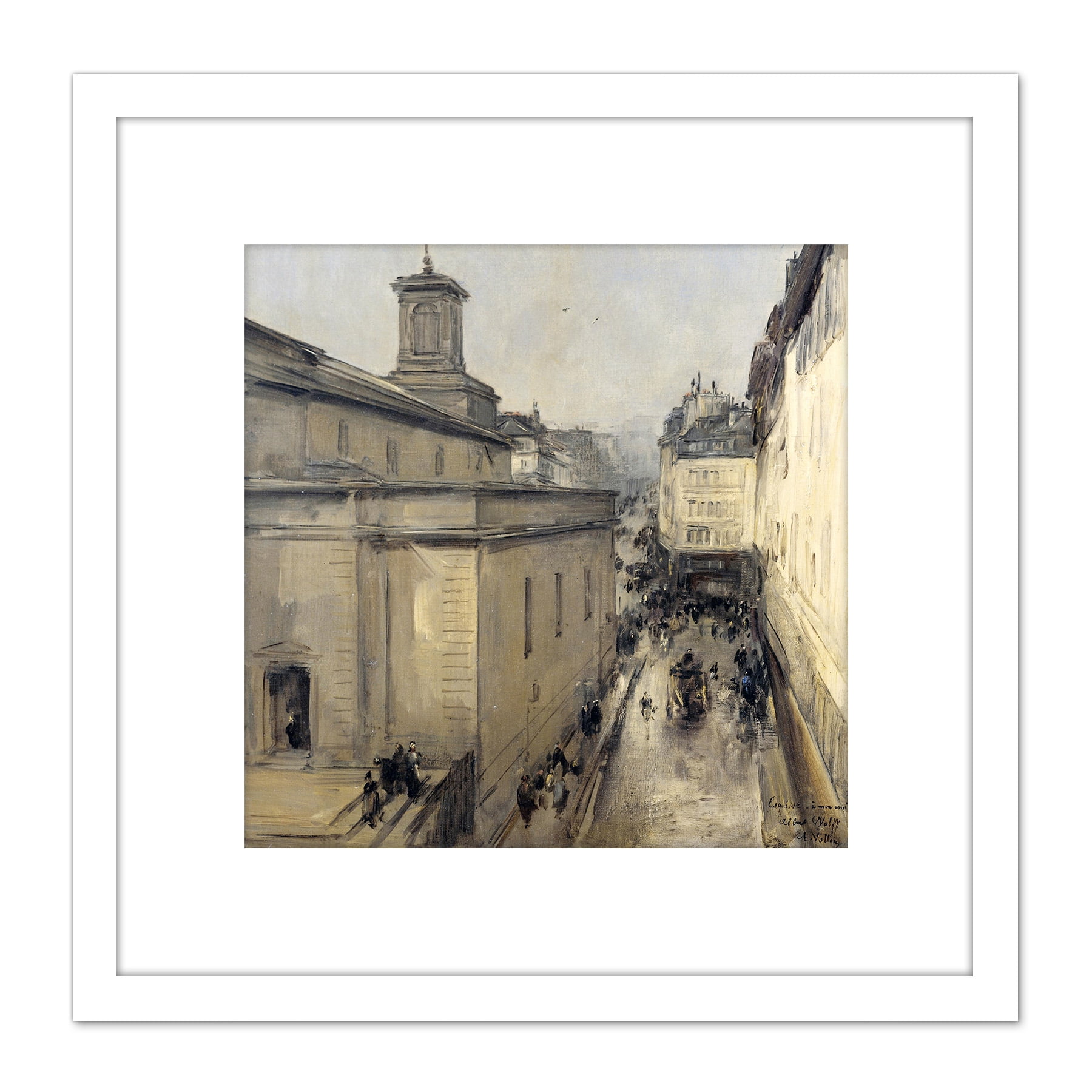 Vollon View Church Of Notre Dame De Lorette Paris 8X8 Inch Square ...