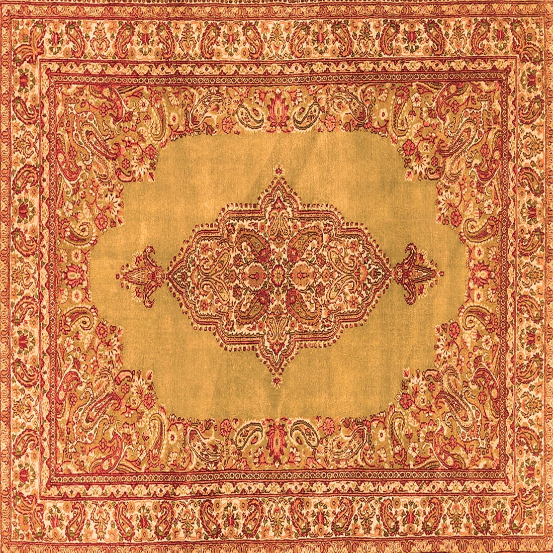 Ahgly Company Indoor Square Persian Orange Traditional Area Rugs, 5 ...