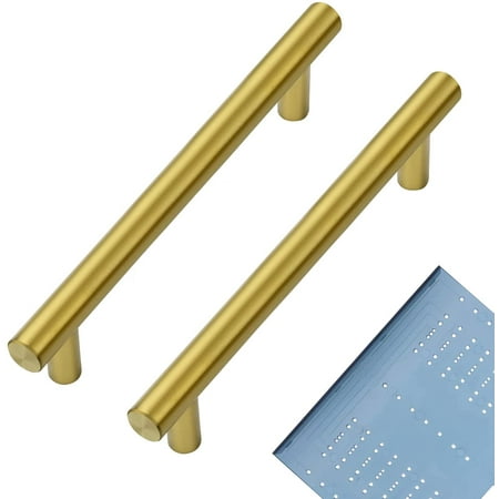 5 Pack 4 Inch Cabinet Pulls Brushed Brass Stainless Steel Kitchen ...