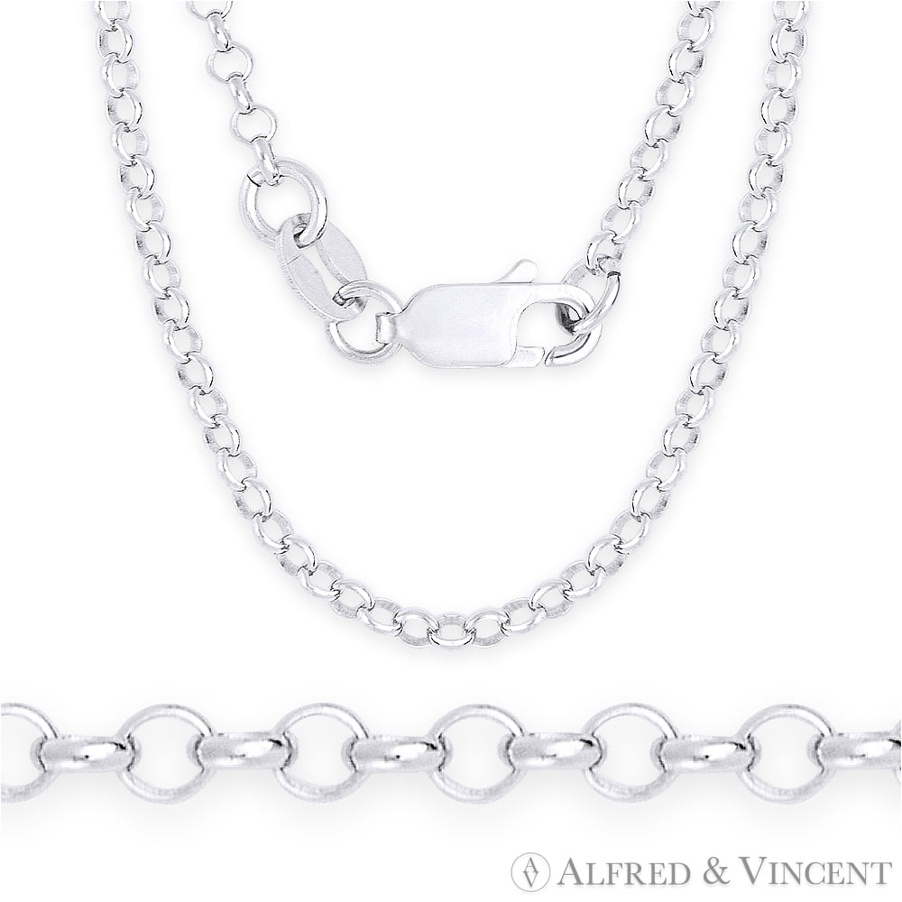 1.9mm Open Rolo Circle Cable Link Italian Chain Necklace in .925 ...
