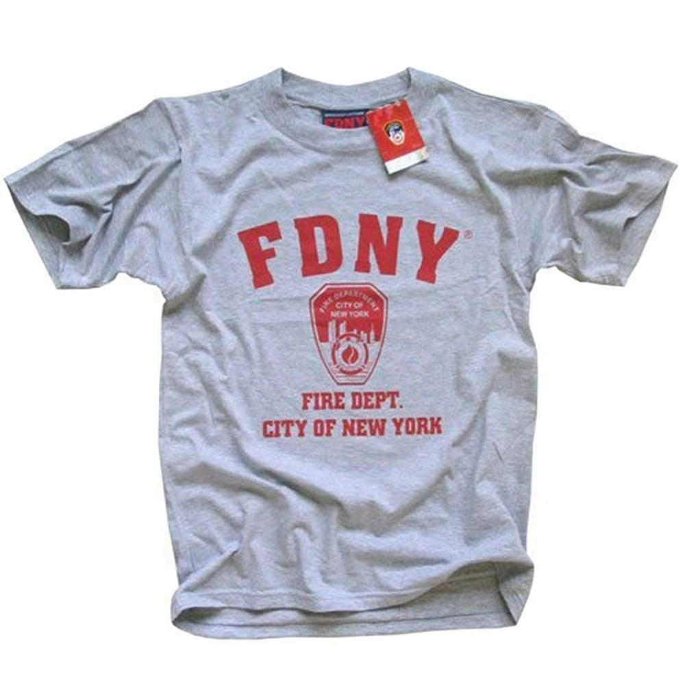 FDNY - Fdny Kids Short Sleeve Screen Print T-Shirt Gray Red Print ...