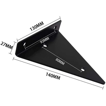 2 Pcs Floating Shelf Brackets, Metal Floating Triangle Shelf Bracket ...
