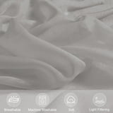 JIUZHEN Grey Sheer Curtains 54 Inches Long - Semi Transparent Light Filtering Grommet Window ...