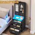 Afuhokles Bedroom Nightstand with Powered USB Plugs, 4 Drawers, LED ...