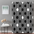 Bathroom Shower Curtain Black and White Polka Dots Gray Waterproof ...