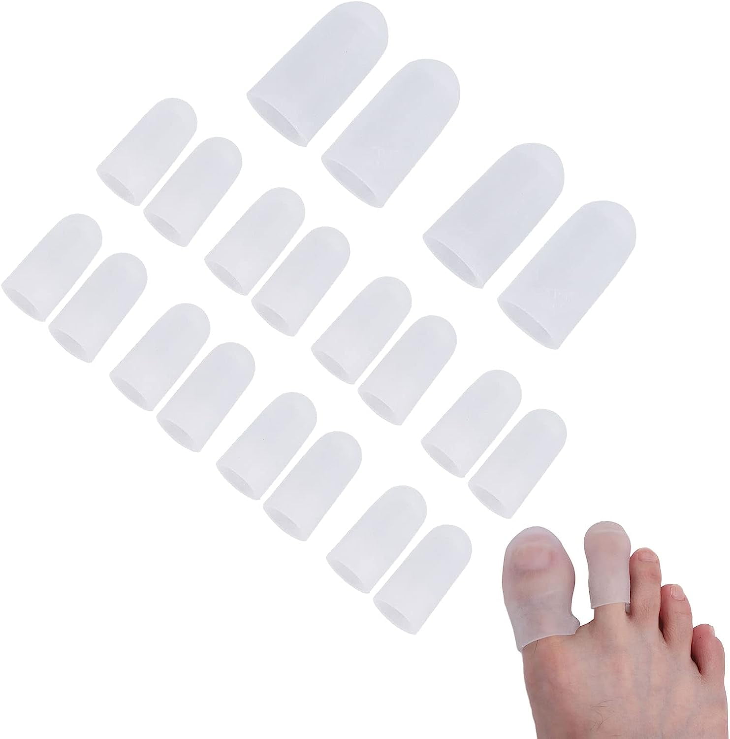 10 Pairs Silicone Toe Protectors,Soft Gel Toes Covers for Relieve Skin ...