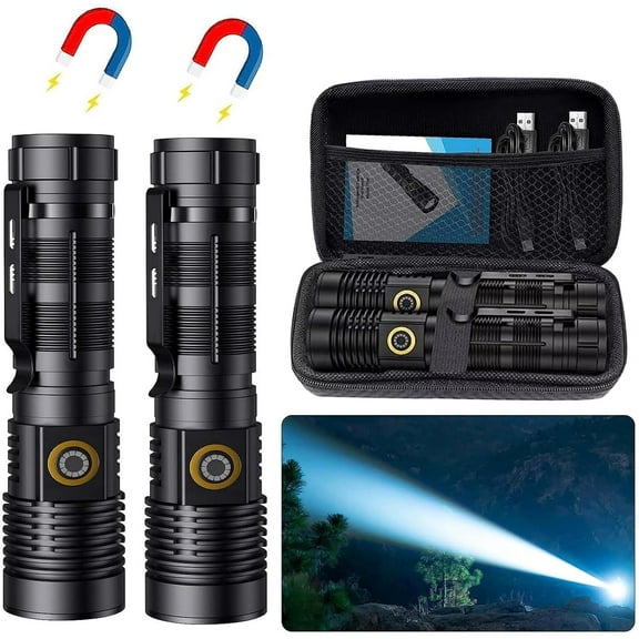Hoxida Rechargeable Tactical Flashlights High Lumens - 1500 Meters Long ...