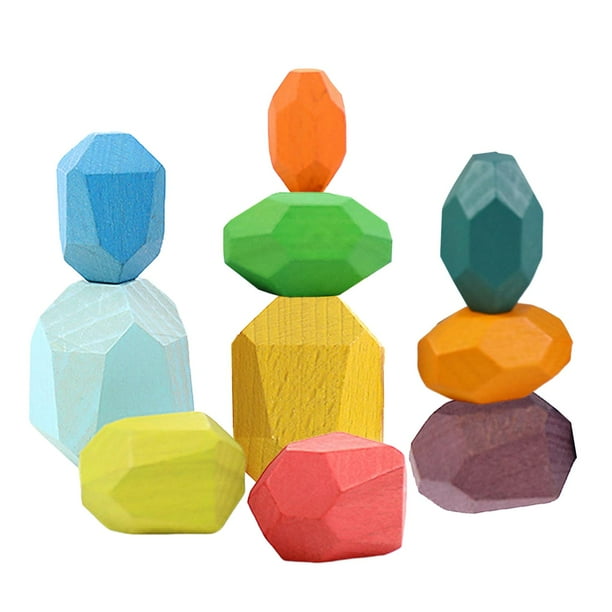 Wooden Sorting Stacking Balancing Stone Montessori Lightweight ...