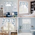Blue Gray Swag Valance and Tier Set of 3, Eucalyptus Leaves White ...
